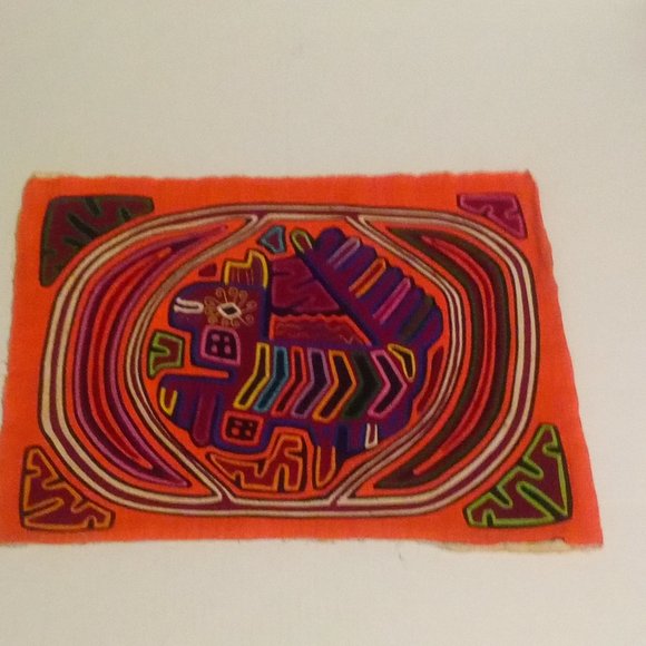 Artisan | Art | 96s Vintage Handmade Panama Mola Kuna Embroidered ...